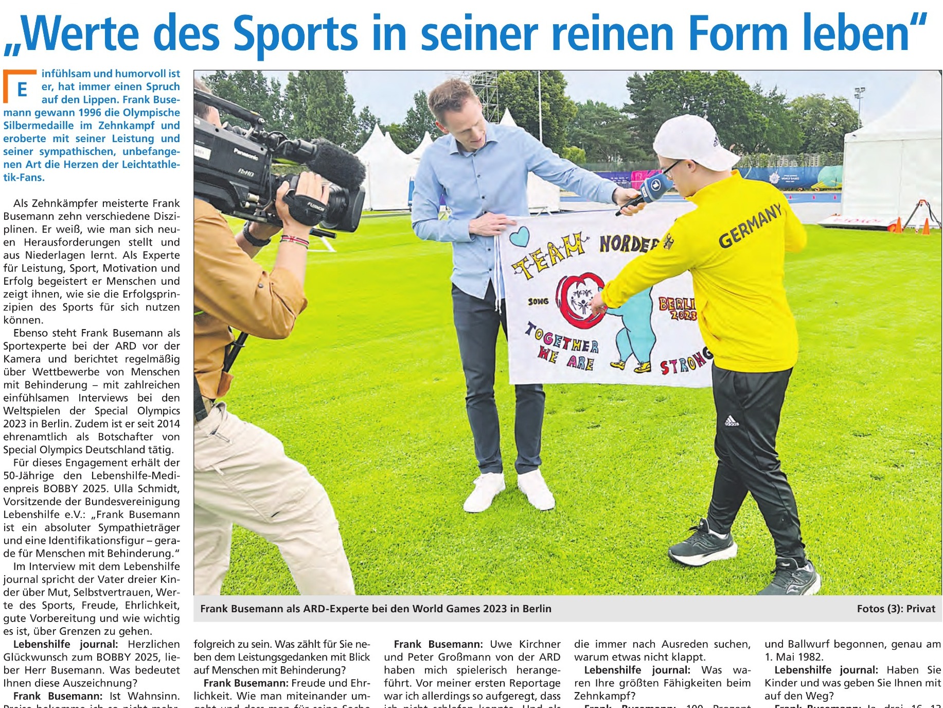 „Werte des Sports in seiner reinen Form leben“ - Lebenshilfe NRW